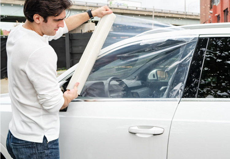 36'*100''Clear Collision Wrap For Cars Self Adhering Brand Logo Customize