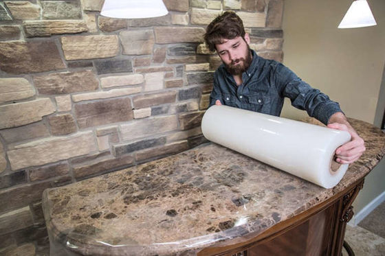 Clear 0.1mm 24'' 600' Countertop Protection Tape For Granite Marble Quartz