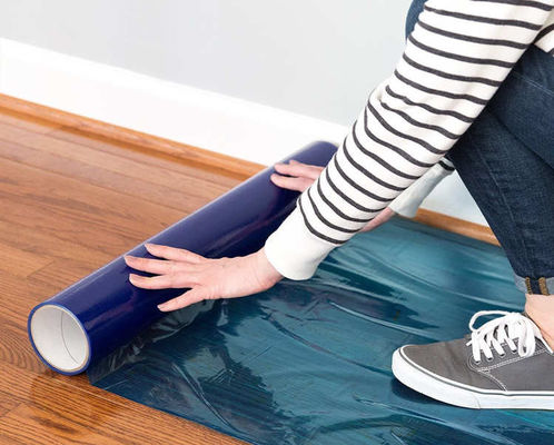 Temporary Floor Protection Film 600mm X 100m Self Adhesive Plastic Cover