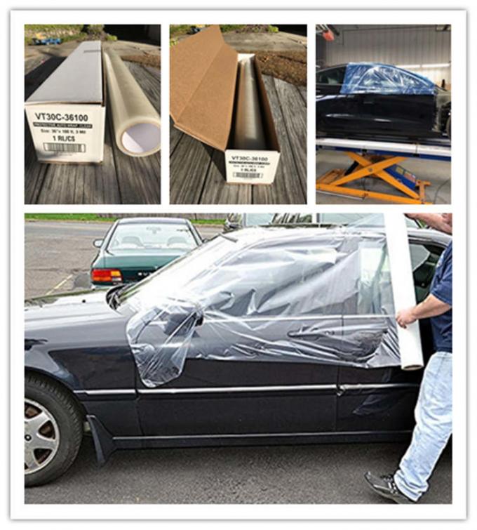 36'*100''Clear Collision Wrap For Cars Self Adhering Brand Logo Customize